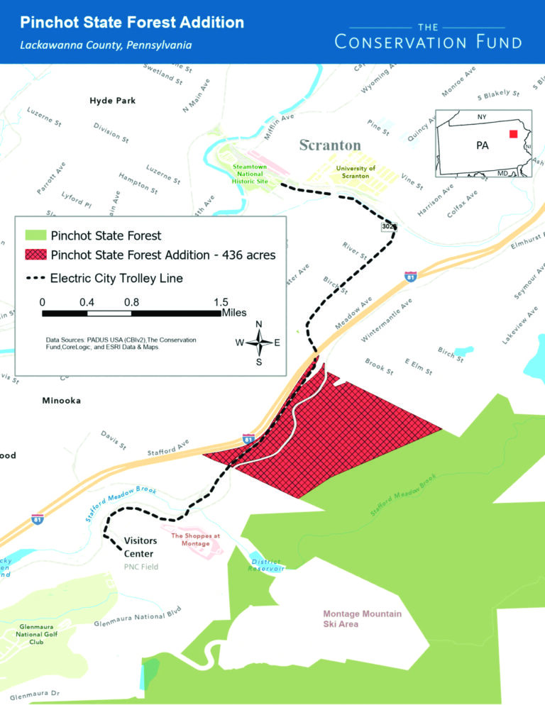 Pinchot State Forest in Pennsylvania is expanded near Scranton ...
